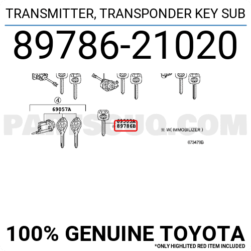 TRANSMITTER, TRANSPONDER KEY SUB 8978621020 | Toyota Parts | PartSouq