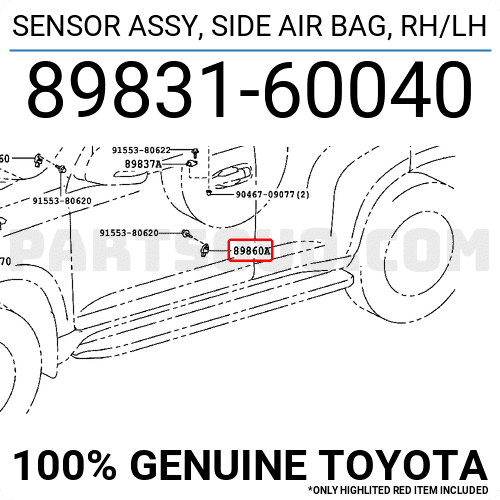 SENSOR ASSY, SIDE AIR BAG, RH/LH 8983160040 | Toyota Parts | PartSouq
