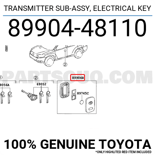 TRANSMITTER SUB-ASSY, ELECTRICAL KEY 8990448110 | Toyota Parts | PartSouq