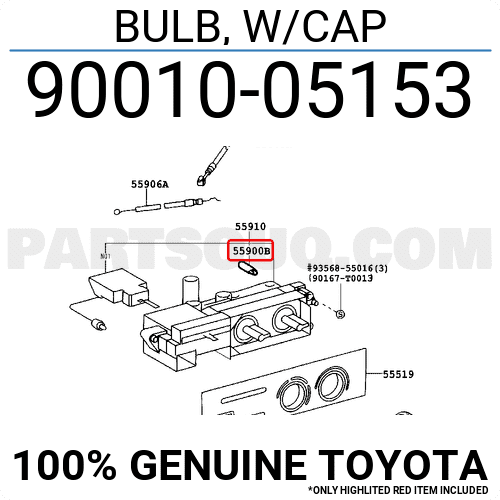 BULB, W/CAP 9001005153 | Toyota Parts | PartSouq