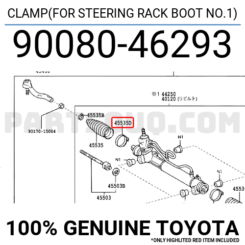 CLAMP(FOR STEERING RACK BOOT NO.1) 9008046293 | Toyota Parts | PartSouq