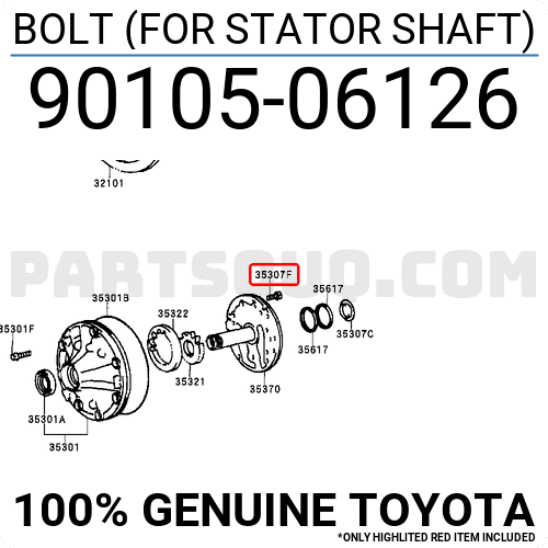 BOLT (FOR STATOR SHAFT) 9010506126 | Toyota Parts | PartSouq