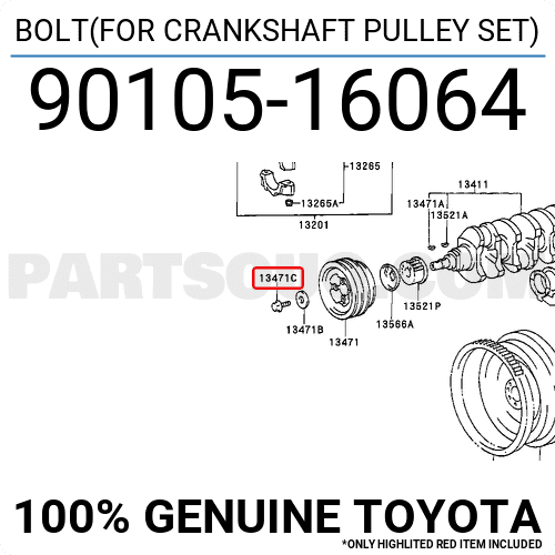 BOLT(FOR CRANKSHAFT PULLEY SET) 9010516064 | Toyota Parts | PartSouq
