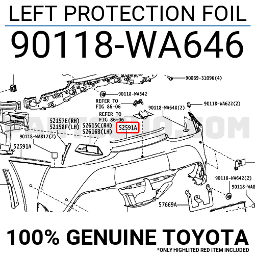 LEFT PROTECTION FOIL 90118WA646 | Toyota Parts | PartSouq