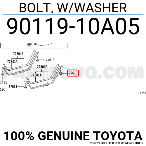 BOLT, W/WASHER 9011910A05 | Toyota Parts | PartSouq