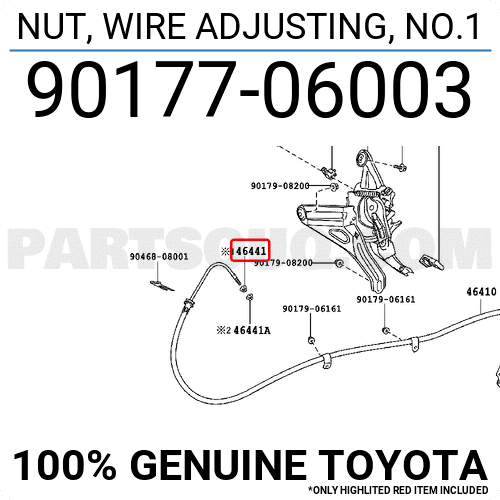 NUT, WIRE ADJUSTING, NO.1 9017706003 | Toyota Parts | PartSouq