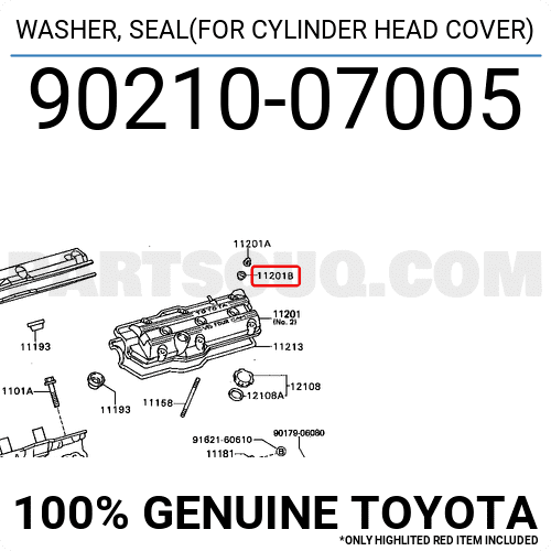 WASHER, SEAL(FOR CYLINDER HEAD COVER) 9021007005 | Toyota Parts | PartSouq