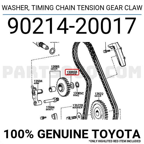 WASHER, TIMING CHAIN TENSION GEAR CLAW 9021420017 | Toyota Parts | PartSouq