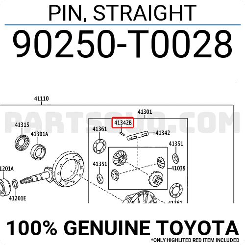 PIN, STRAIGHT 90250T0028 | Toyota Parts | PartSouq