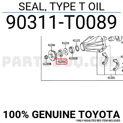 SEAL, TYPE T OIL 90311T0089 | Toyota Parts | PartSouq