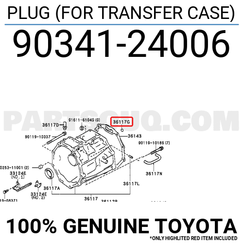 PLUG (FOR TRANSFER CASE) 9034124006 | Toyota Parts | PartSouq