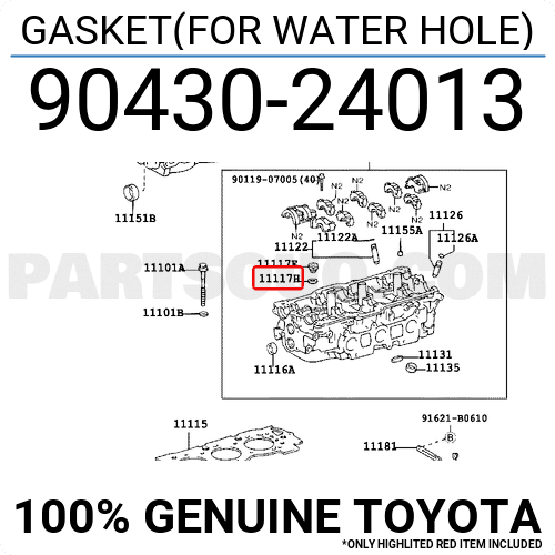 GASKET(FOR WATER HOLE) 9043024013 | Toyota Parts | PartSouq
