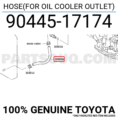 HOSE(FOR OIL COOLER OUTLET) 9044517174 | Toyota Parts | PartSouq