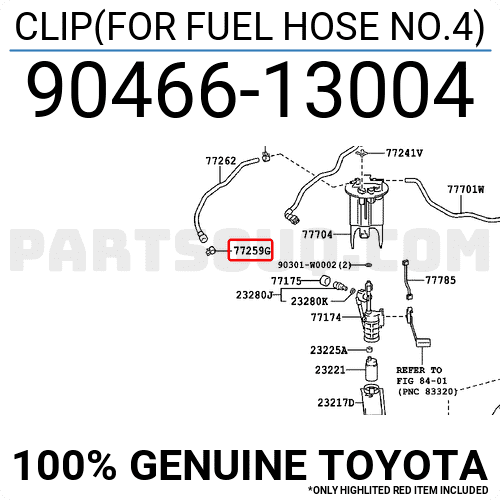CLIP(FOR FUEL HOSE NO.4) 9046613004 | Toyota Parts | PartSouq