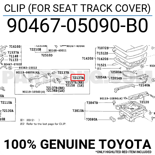 CLIP (FOR SEAT TRACK COVER) 9046705090B0 | Toyota Parts | PartSouq