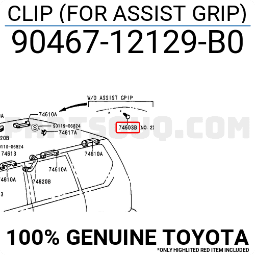 CLIP (FOR ASSIST GRIP) 9046712129B0 | Toyota Parts | PartSouq