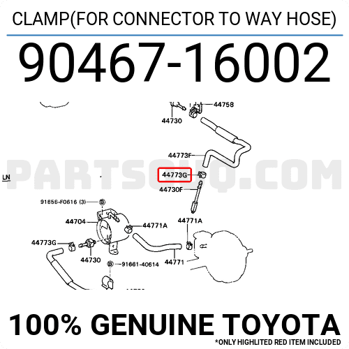 CLAMP(FOR CONNECTOR TO WAY HOSE) 9046716002 | Toyota Parts | PartSouq