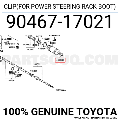 CLIP(FOR POWER STEERING RACK BOOT) 9046717021 | Toyota Parts | PartSouq