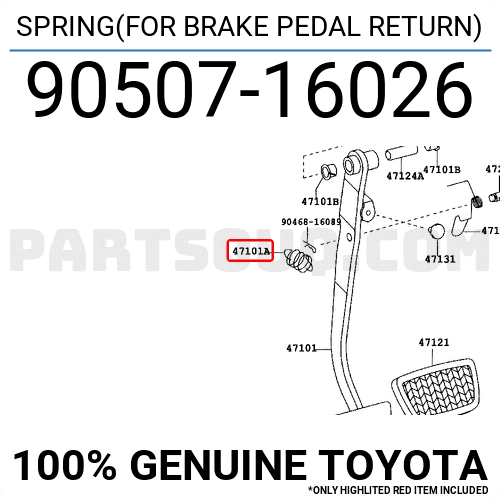 SPRING(FOR BRAKE PEDAL RETURN) 9050716026 | Toyota Parts | PartSouq