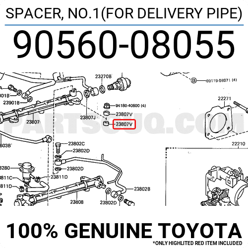 SPACER, NO.1(FOR DELIVERY PIPE) 9056008055 | Toyota Parts | PartSouq