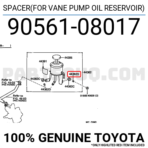 SPACER(FOR VANE PUMP OIL RESERVOIR) 9056108017 | Toyota Parts | PartSouq