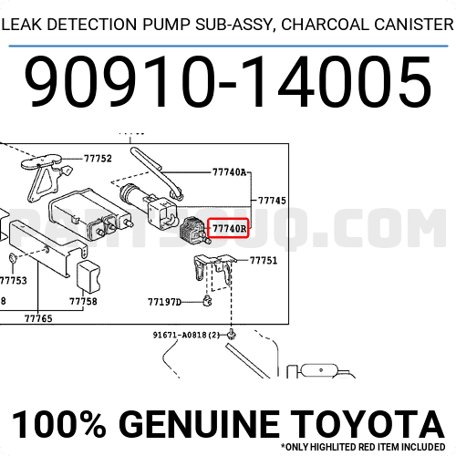 LEAK DETECTION PUMP SUB-ASSY, CHARCOAL CANISTER 9091014005 | Toyota ...