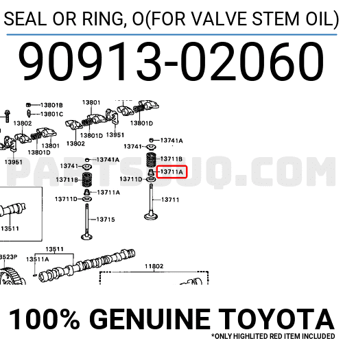 SEAL OR RING, O(FOR VALVE STEM OIL) 9091302060 | Toyota Parts | PartSouq