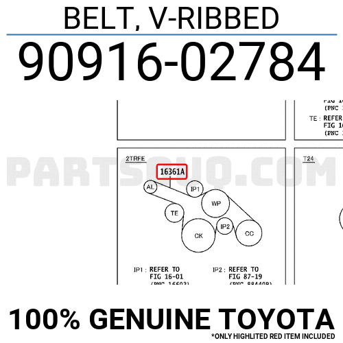BELT, V-RIBBED 9091602784 | Toyota Parts | PartSouq