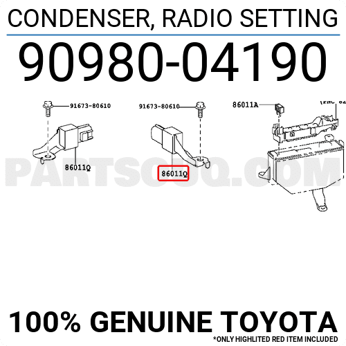 CONDENSER, RADIO SETTING 9098004190 | Toyota Parts | PartSouq