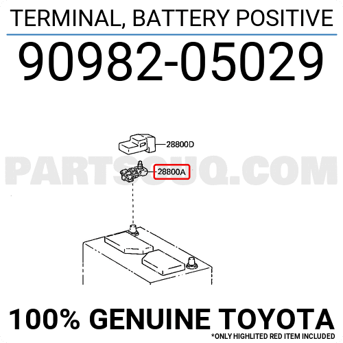 TERMINAL, BATTERY POSITIVE 9098205029 | Toyota Parts | PartSouq