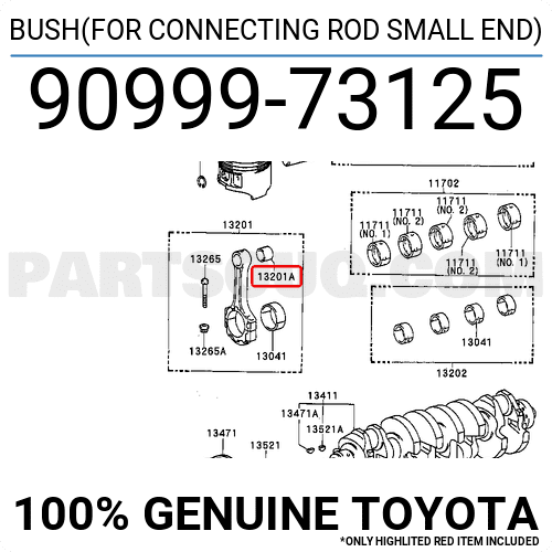 BUSH(FOR CONNECTING ROD SMALL END) 9099973125 | Toyota Parts | PartSouq