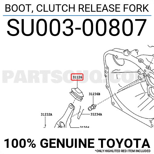 BOOT, CLUTCH RELEASE FORK SU00300807 | Toyota Parts | PartSouq