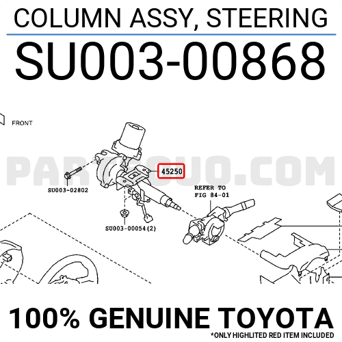 COLUMN ASSY, STEERING SU00300868 | Toyota Parts | PartSouq