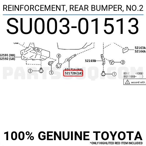 REINFORCEMENT, REAR BUMPER, NO.2 SU00301513 | Toyota Parts | PartSouq