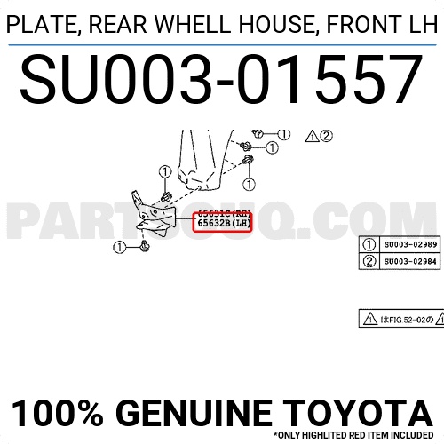 PLATE, REAR WHELL HOUSE, FRONT LH SU00301557 | Toyota Parts | PartSouq