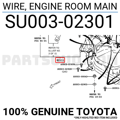 WIRE, ENGINE ROOM MAIN SU00302301 | Toyota Parts | PartSouq