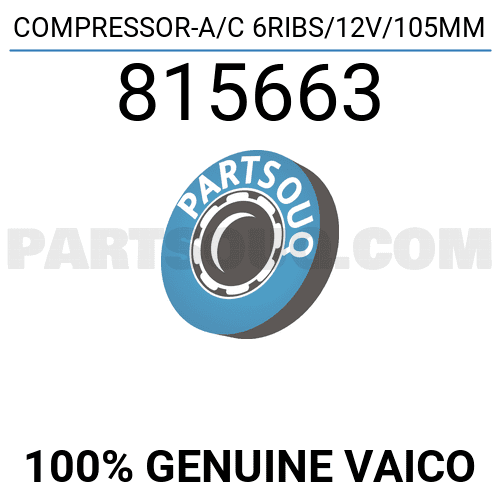 COMPRESSOR-A/C 6RIBS/12V/105MM 815663 | Vaico Parts | PartSouq