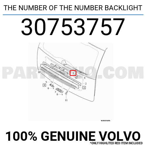 THE NUMBER OF THE NUMBER BACKLIGHT 30753757 | Volvo Parts | PartSouq