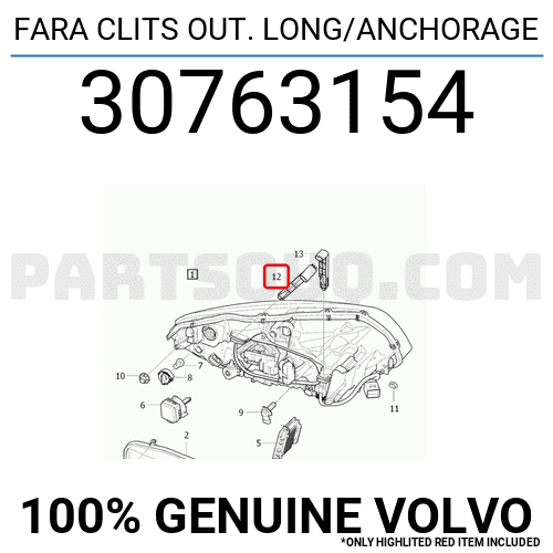 FARA CLITS OUT. LONG/ANCHORAGE 30763154 | Volvo Parts | PartSouq