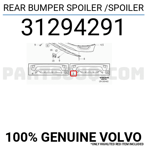 REAR BUMPER SPOILER /SPOILER 31294291 | Volvo Parts | PartSouq