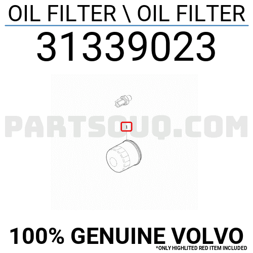 OIL FILTER \ OIL FILTER 31339023 | Volvo Parts | PartSouq