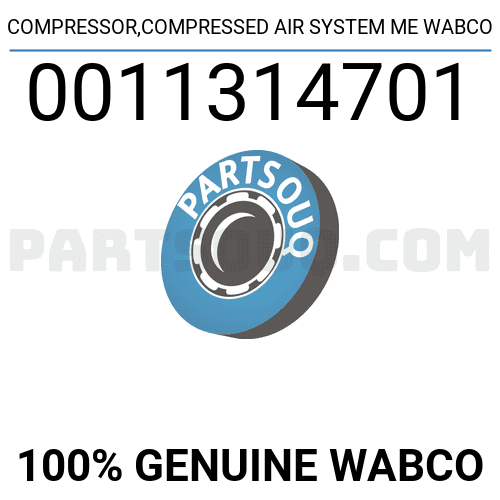 COMPRESSOR,COMPRESSED AIR SYSTEM ME WABCO 0011314701 | Wabco Parts ...