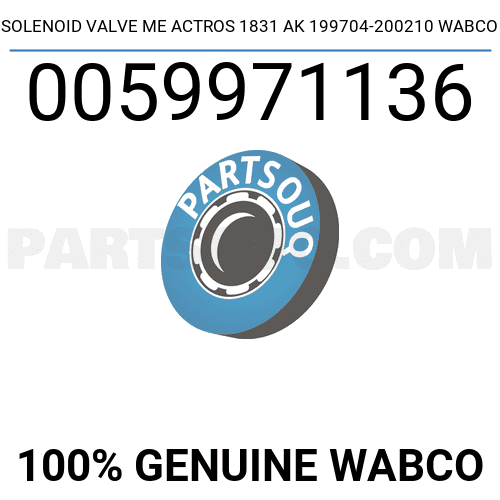 SOLENOID VALVE ME ACTROS 1831 AK 199704-200210 WABCO 0059971136 | Wabco ...