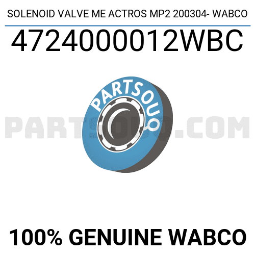 SOLENOID VALVE ME ACTROS MP2 200304- WABCO 4724000012WBC | Wabco Parts ...