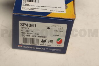 BRAKE PAD FRONT 04465-26440 TO HIACE 201902- HI-Q SP4361 | Hi-Q Parts ...