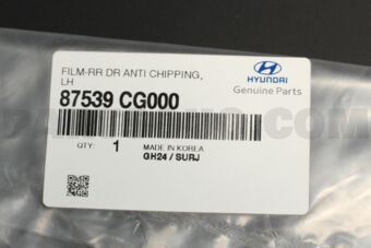 FILM - REAR DOOR ANTI-CHIPPING, LH 87539CG000 | Hyundai / KIA Parts ...