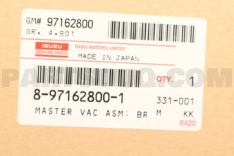 MASTER VAC ASM; 8971628001 | Isuzu Parts | PartSouq