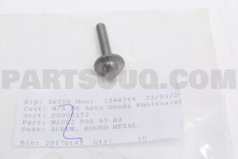 SCREW, ROUND HEXAL. HEAD A0029909503 | MERCEDES Parts | PartSouq