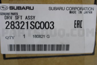 DRV SFT ASSY 28321SC003 | Subaru Parts | PartSouq