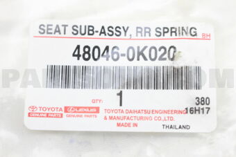 SEAT SUB-ASSY, SPRING U BOLT, RH/LH 480460K020 | Toyota Parts | PartSouq